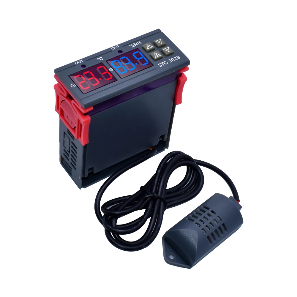 Generic 12v 24v 220v 10a Stc-3028 Digital Temperature Humidity Meter Thermostat Dual Display ...